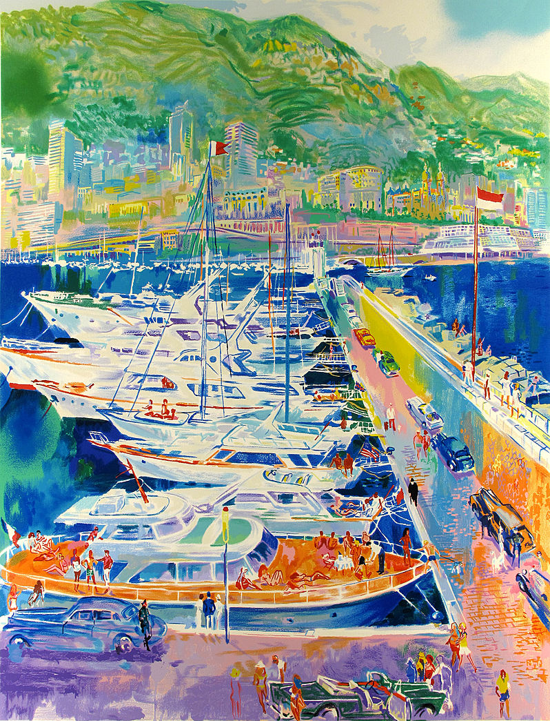 Harbor at Monaco by LeRoy Neiman | Dewey Graff Fine Art | Fine Art Broker