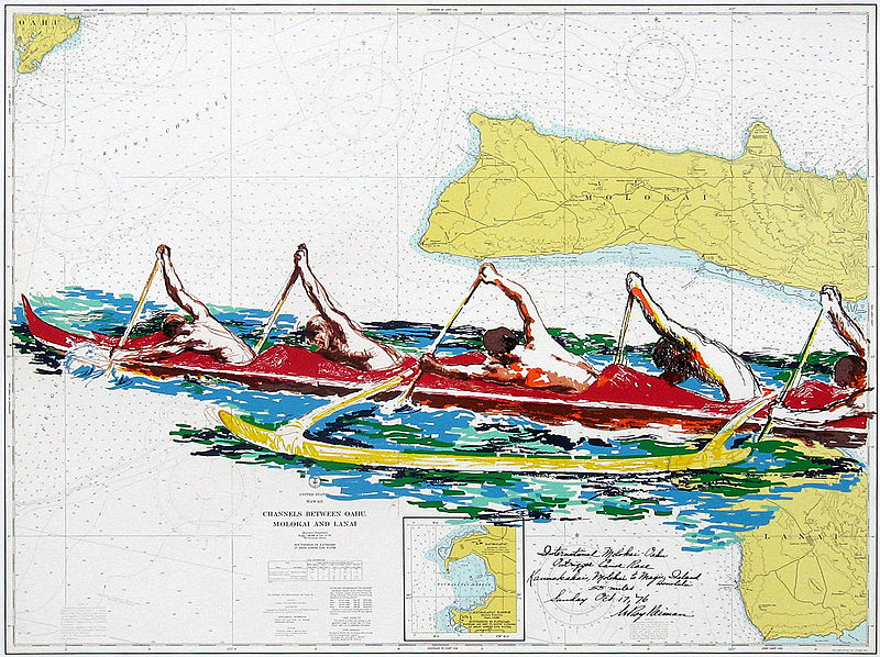 Outrigger Canoe Race by LeRoy Neiman | Dewey Graff Fine Art | Fine Art ...