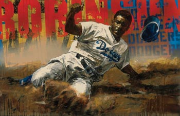 Jackie Robinson's Slide by Stephen Holland | Dewey Graff Fine Art ...